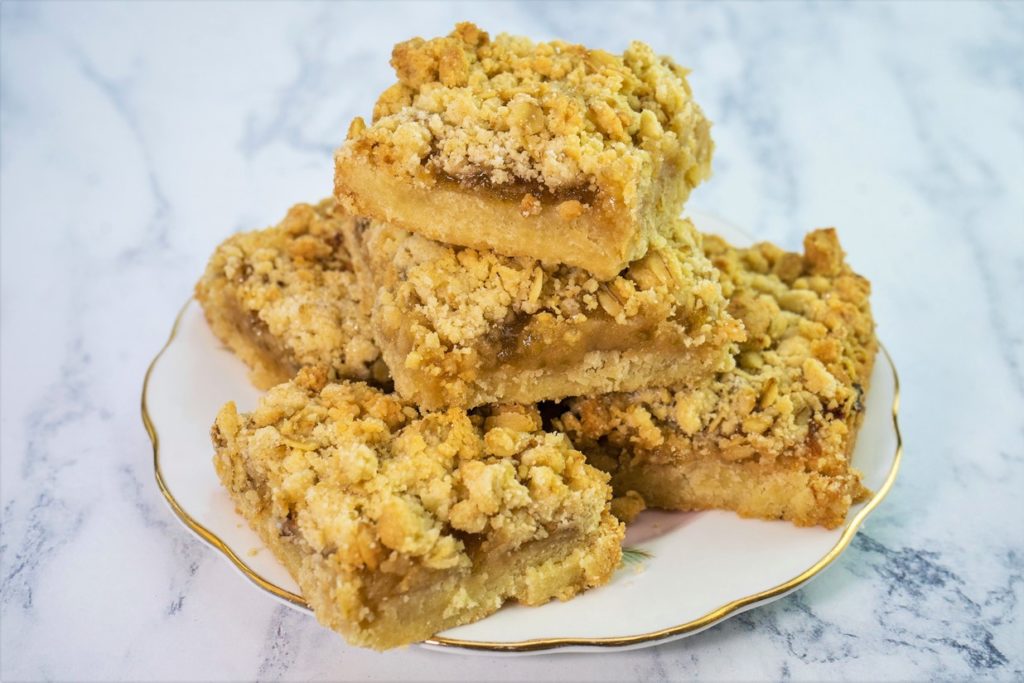 Jammy Shortbread Squares with Oat Crumble Topping | Moorlands Eater